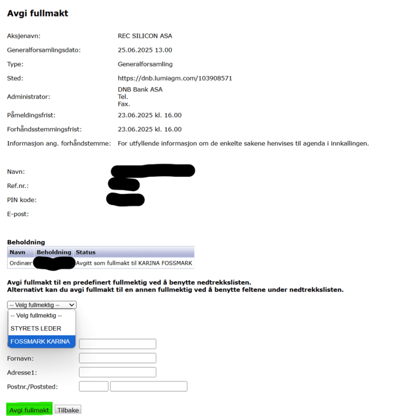 [NO] Hvordan avgi fullmakt – Make REC Great Again!